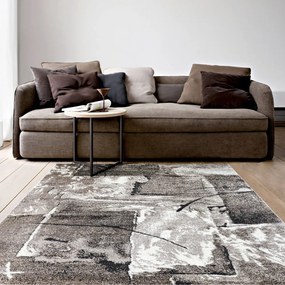 JUTEX Kusový koberec Lunar 4226A white/brown BARVA: Hnědá, ROZMĚR: 60x110 cm