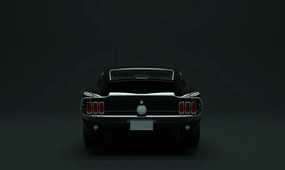 Vícedílný obraz Vintage Černé Svalové Auto Nedostatek Nedostatek Přírodní plátno 250x150