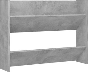 botník, závěsný, 2 patra, kompozitní dřevo, 60x80x18 cm, beton šedá, Dekorino BB20260032