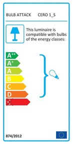 Černé zásvěsné svítidlo bez stínidla Bulb Attack Cero