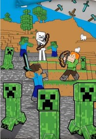 Carbotex dětské povlečení bavlna Minecraft Time to Mine 140x200, 70x90 cm