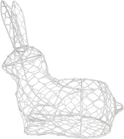 Bílý drátěný dekorační košík králík Bunny L - 28*15*30 cm
