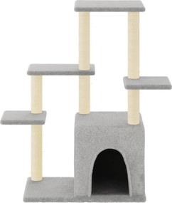 Škrabadlo pro kočky se sisalovými sloupky světle šedé 97,5 cm 172050