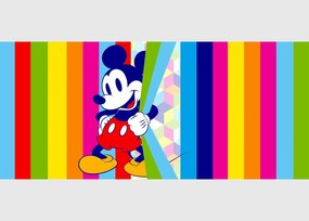 Dětská vliesová fototapeta na zed' Barevný Mickey Mouse, Disney | 202 x 90 cm | DFTDNH 5380