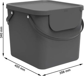 Koš na tříděný odpad ALBULA šedý 40 l