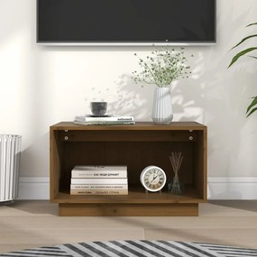 TV skříňka medově hnědá 60 x 35 x 35 cm masivní borové dřevo