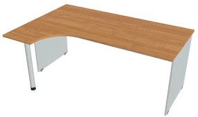 Stůl ergo pravý 180*120 cm - Hobis Gate GE 1800 P Dekor stolové desky: olše, Dekor lamino podnože: šedá, Barva nohy: stříbrná