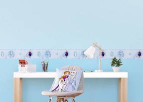 Dětská samolepící bordura na zeď Disney Ledové království Sněhové vločky | 5 m x 13.8 cm | DWBD8109
