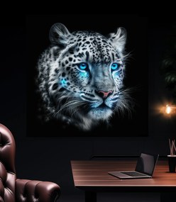Obraz na plátně - Bílý sněžný Leopard FeelHappy.cz Velikost obrazu: 120 x 120 cm