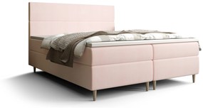 Manželská postel Boxspring 140 cm Flu (světlorůžová) (s matrací a úložným prostorem). 1046539