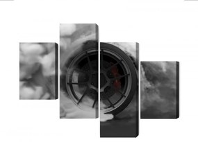 Vícedílný obraz Kolo Auta V Oblaku 3D Kouře Nedostatek Nedostatek Plátno Canvas 240x150