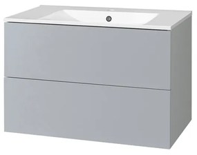 Mereo Aira, koupelnová skříňka s keramickým umyvadlem 81 cm, šedá - CN731