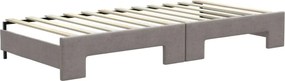 Válenda s přistýlkou a zásuvkami taupe 90 x 200 cm textil 3196635