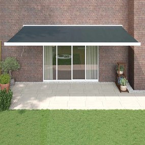 Zatahovací markýza antracitová 5 x 3 m textil a hliník 3154540