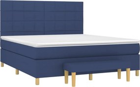 Box spring postel s matrací modrá 160x200 cm textil 3137171