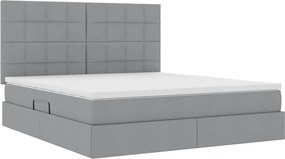 Postel s úložným prostorem a matrací Světle šedá 180 x 200 cm 3371796