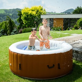 Nafukovací vířivka, hnědá / bílá, 2-4 os, 800 l,KAMINO NEW TYP 1