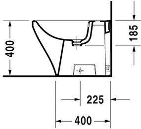 Duravit DuraStyle - Stojící bidet, 1 otvor pro armaturu propíchnutý, 37x57 cm, bílý 2284100000