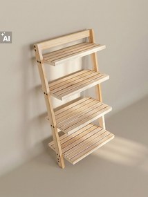 Sinsay - Dřevěný stojací regál se čtyřmi úrovněmi - béžová