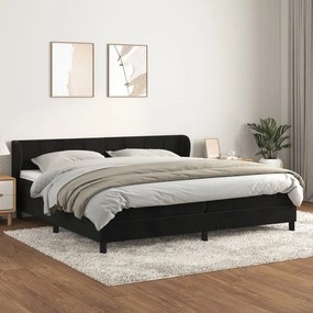 Box spring postel s matrací černá 200x200 cm samet 3127513