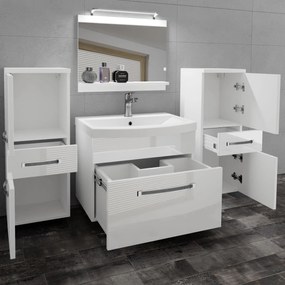 Koupelnový nábytek Belini Premium Full Version bílý lesk + umyvadlo + zrcadlo + LED osvětlení Glamour 62
