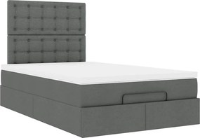 Osmanský rám postele s matrací tmavě šedá 120x200cm textil 3314163