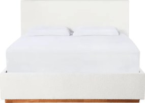 Postel s roštem a úložným prostorem, 160x200, bílá, NUVOLA