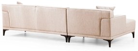 Designová rohová sedačka Dellyn 250 cm bílá - levá