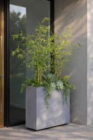Květináč ELEMENTO na kolečkách, sklolaminát, šířka 88 cm, beton design šedá
