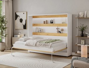 Devesto Sklápěcí postel Horizontální 140 Dub Artisan LED