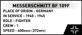 COBI 5873 Messerschmitt Bf 109F / Stavebnice / 1:48 / 123 dílků / od 6