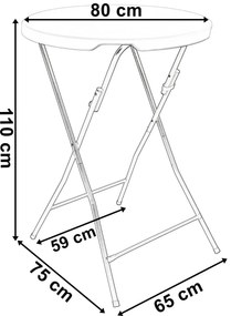 Koktejlový stolek GALA 80 cm černý