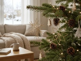 Sada 2 ks vánočních ozdob GOLDEN SNOW kovové 11,5 cm, zlatá