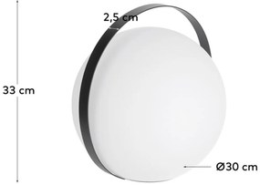 Bílá plastová stolní LED lampa Kave Home Dinesh s černou rukojetí