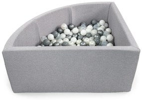 Bazének rohový šedý + 200 míčků