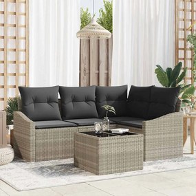 Set pohovek 5 ks Světle šedá polyratan 3346712