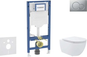 SANITINO - Set předstěnové instalace, klozetu Oudee a Slim sedátka softclose, tlačítko Sigma01, lakovaný matný chrom SANI11CA1181