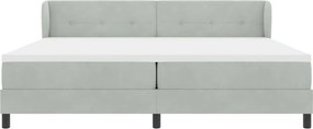 Postel s boxspringem s čelo Světle šedá 200 x 200 cm samet 3340406