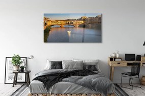 akrylový obraz Itálie Sunrise mosty 140x70 cm