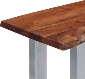 vidaXL Konzolový stolek 115 x 35 x 76 cm akáciové dřevo a železo [247830] Barva: Šedá