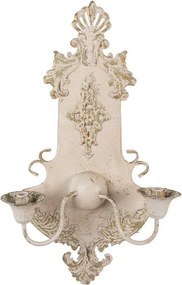 Béžová antik nástěnná kovová lampa Anelli - 40*18*70 cm E14/ 2*25W
