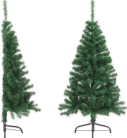 Umělý poloviční vánoční stromek se stojanem zelený 150 cm PVC 321031