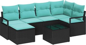 Set pohovek 7 ks Černá polyratan 3346466