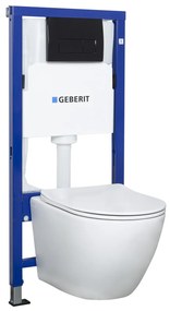 Aplomo Geberit Duofix Basic Delos White/Delta Black WC závěsný komplet