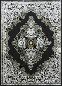 BE Koberec Elite 3935 BLACK GOLD - černý obdélníkový Rozměr: 60x100 cm