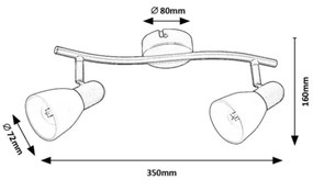 Rabalux 73092 - Bodové svítidlo SOMA 2xE14/40W/230V