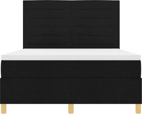 Postel s boxspringem s matrací s čelo Černá 140 x 200 cm textil 3339548