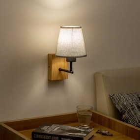 Brilagi - Nástěnná lampa NUBILA WOOD 1xE27/25W/230V dub/šedá