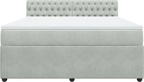 Box spring postel s matrací světle šedá 180x200 cm samet 3290112