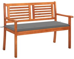 2místná zahradní lavice s poduškou 120 cm masivní eukalyptus 3060970